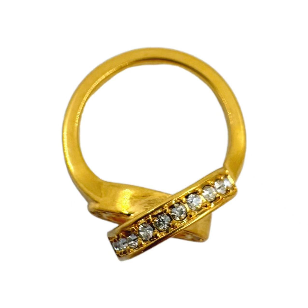 Dior CD Chain Ring Gold & Crystal Ring – selene-luxury.com