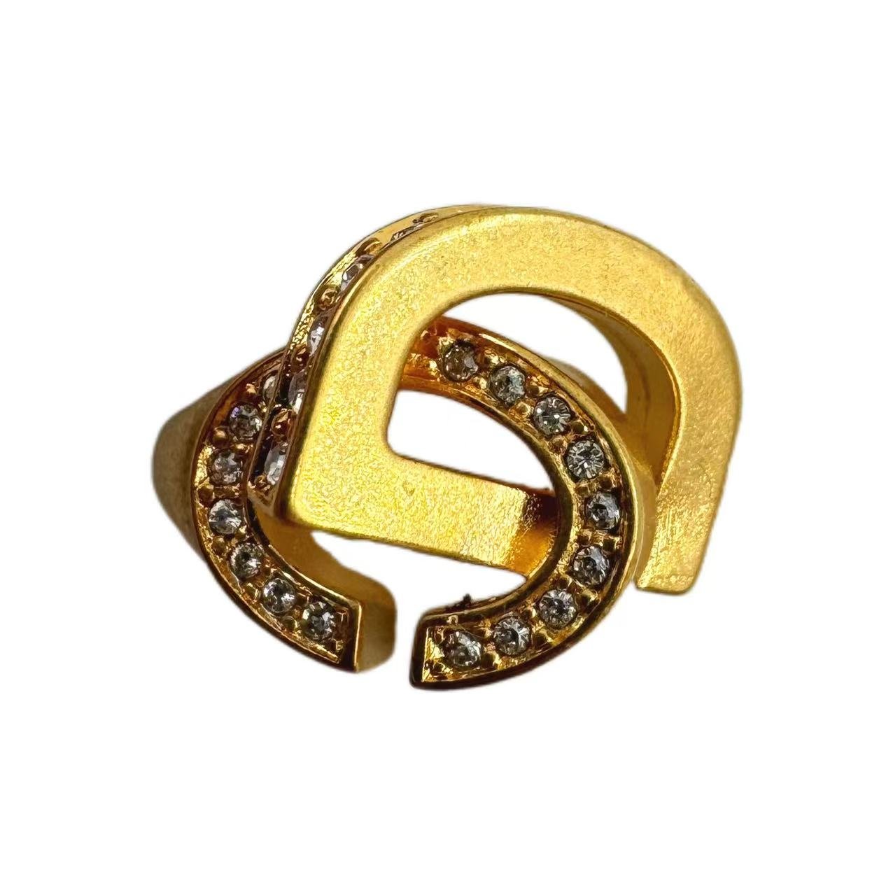 Dior CD Chain Ring Gold & Crystal Ring – selene-luxury.com