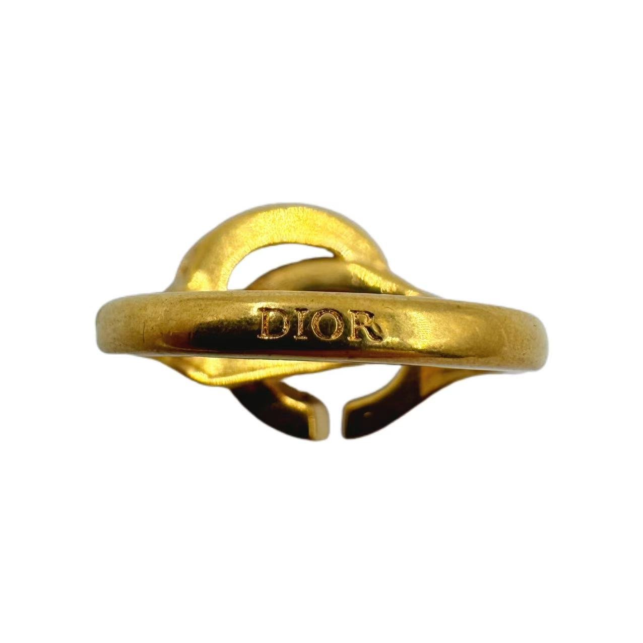 Dior CD Chain Ring Gold & Crystal Ring – selene-luxury.com